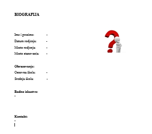 CV OBRAZAC | Zaposlimo Srbiju